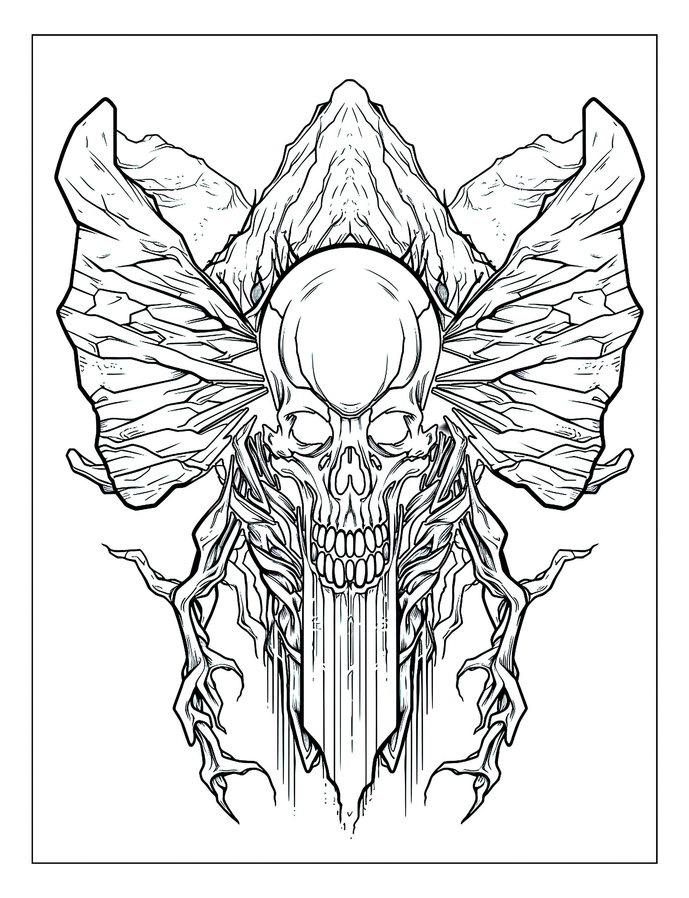 50 Horror Coloring Pages Digital PDF Download for Adult - Etsy