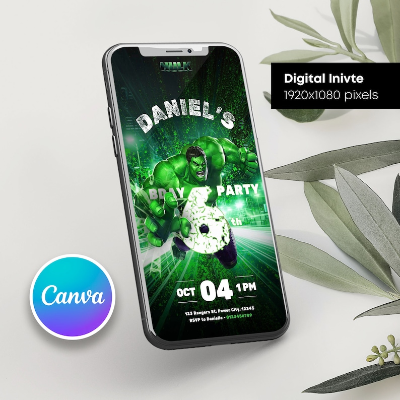 Editable Hulk Birthday Invitation Hulk Smash Party Digital - Etsy