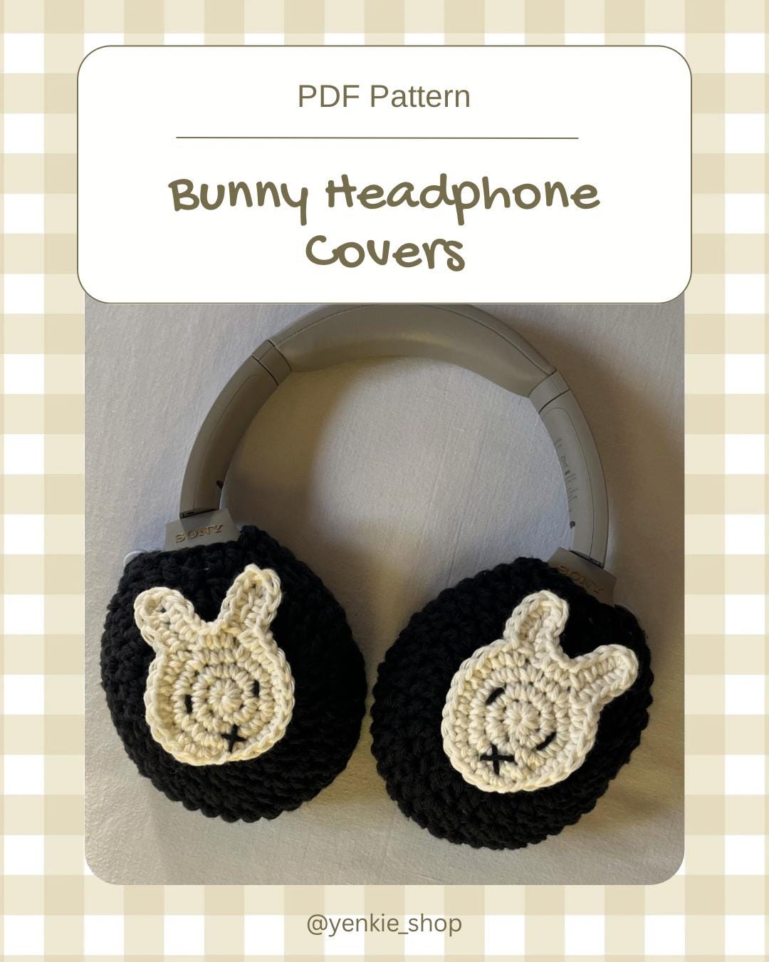 White Bunny Crochet Headphone Covers Pattern - Etsy