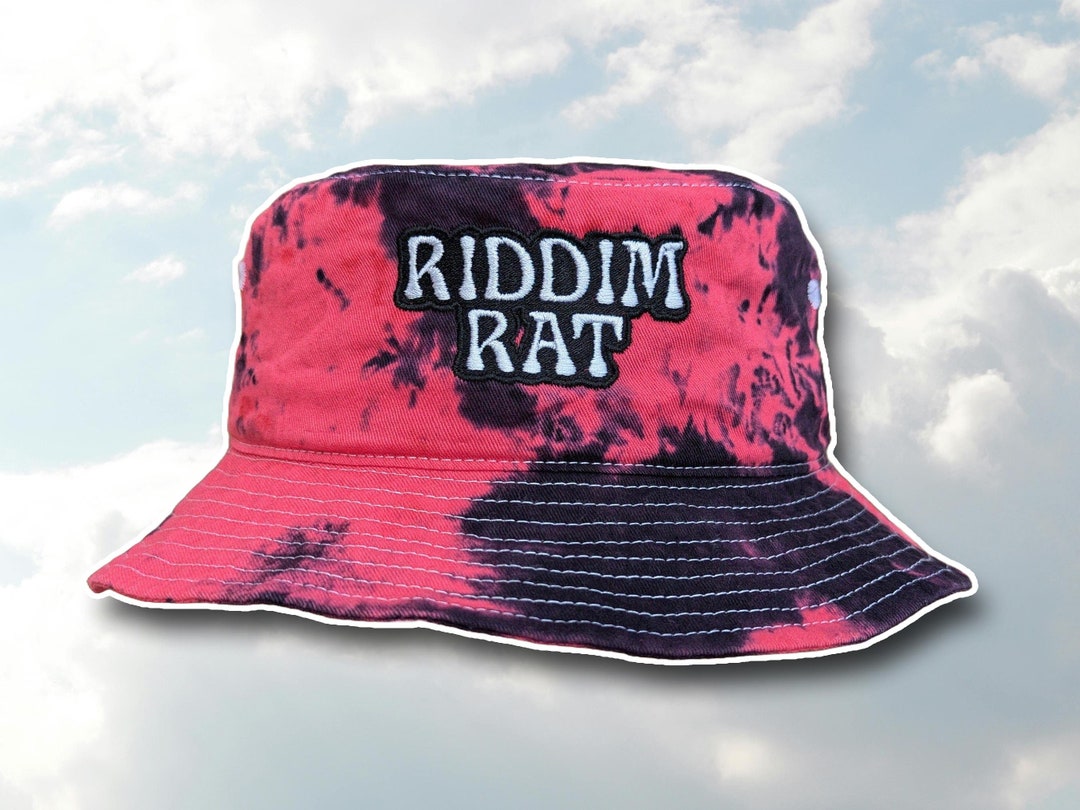 Riddim Rat Tie Dye Embroidered Bucket Hat Rave Accessories Rave Outfit ...