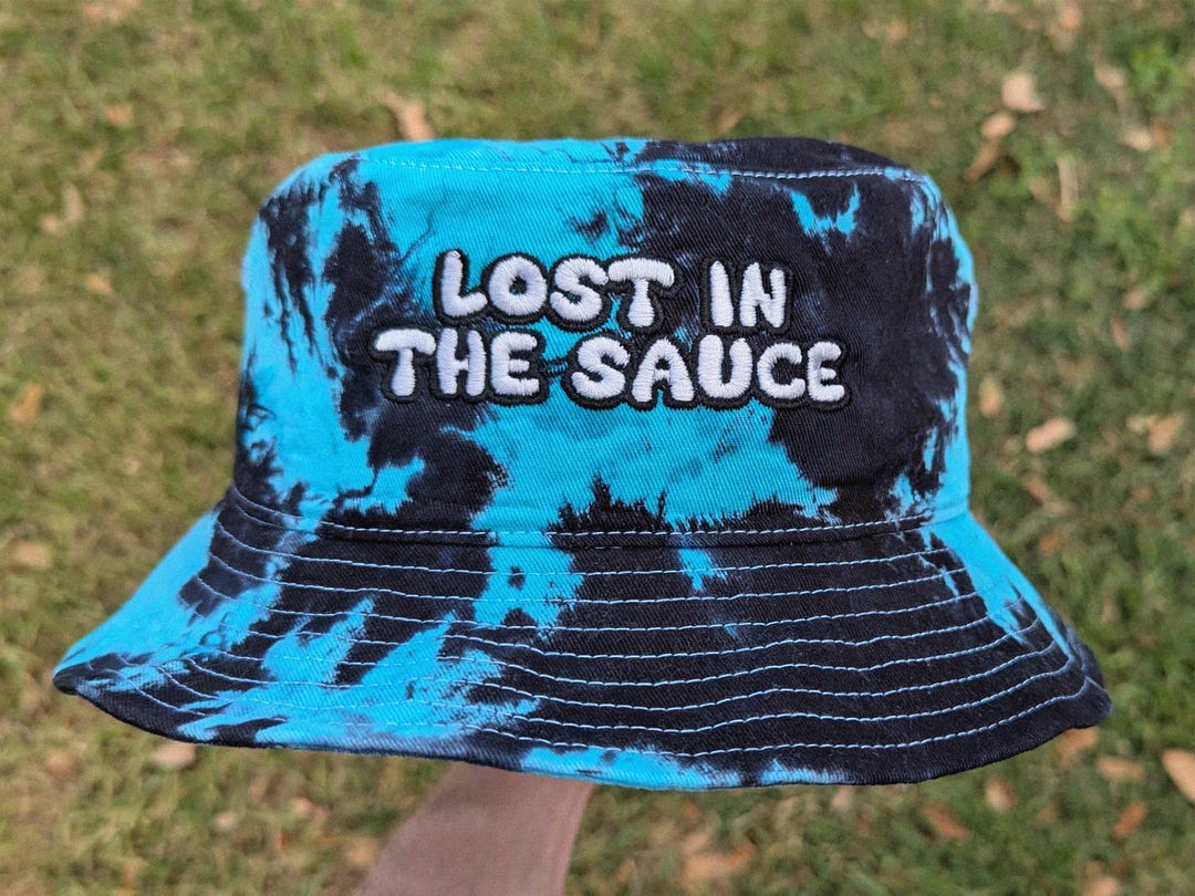 Lost in the Sauce - Embroidered Tie Dye Bucket Hat - Rave Accessories ...