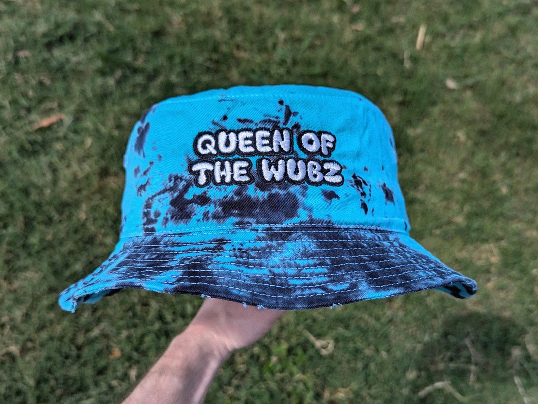 Queen of the Wubz - Embroidered Tie Dye Bucket Hat - Rave Accessories ...
