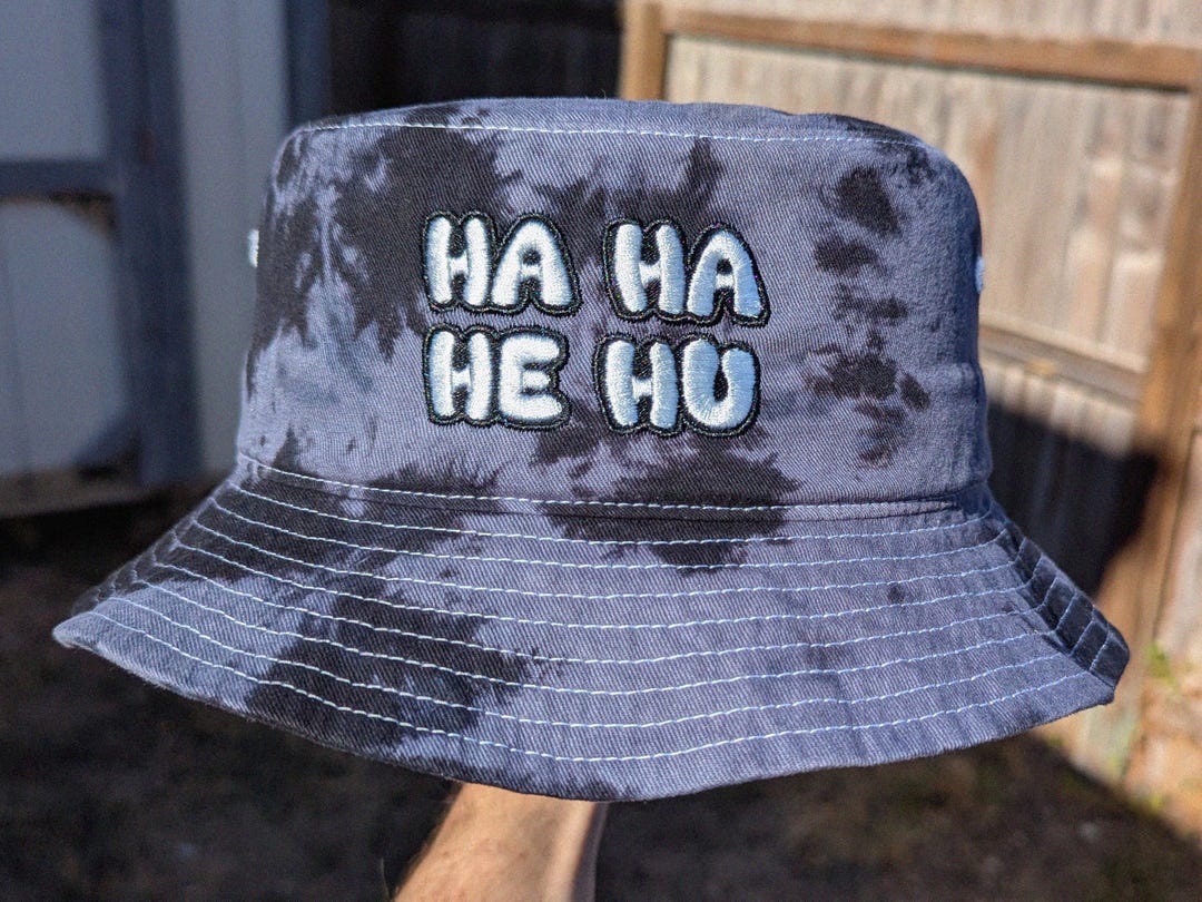 Ha Ha He Hu - Embroidered Tie Dye Bucket Hat - Raver Rave Outfit Music ...
