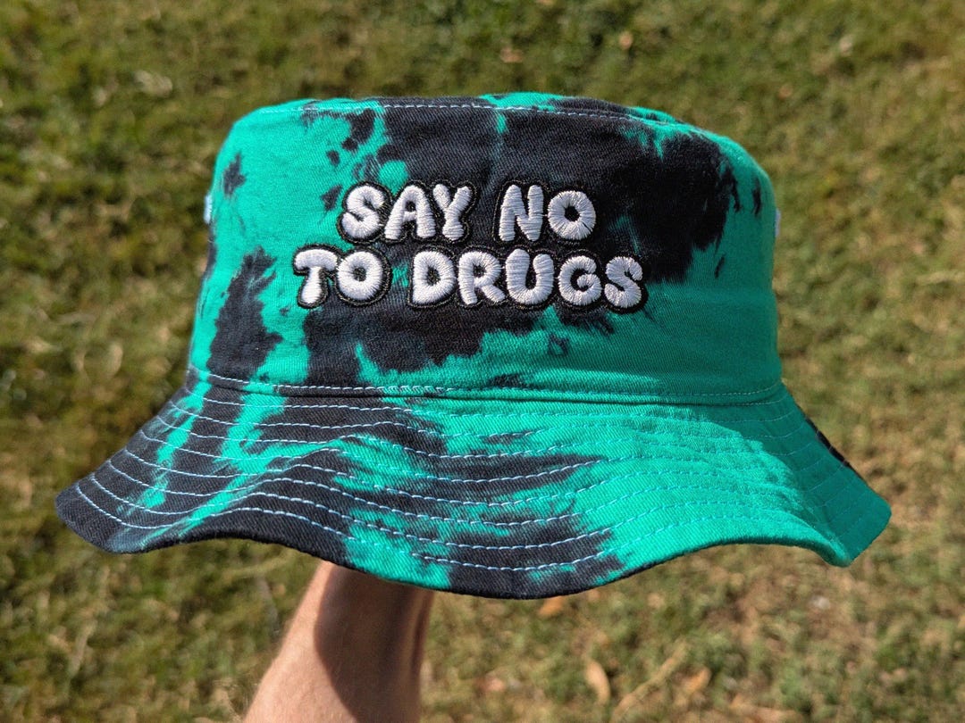 Say No to Drugs - Embroidered Tie Dye Bucket Hat - Rave Outfit Music ...