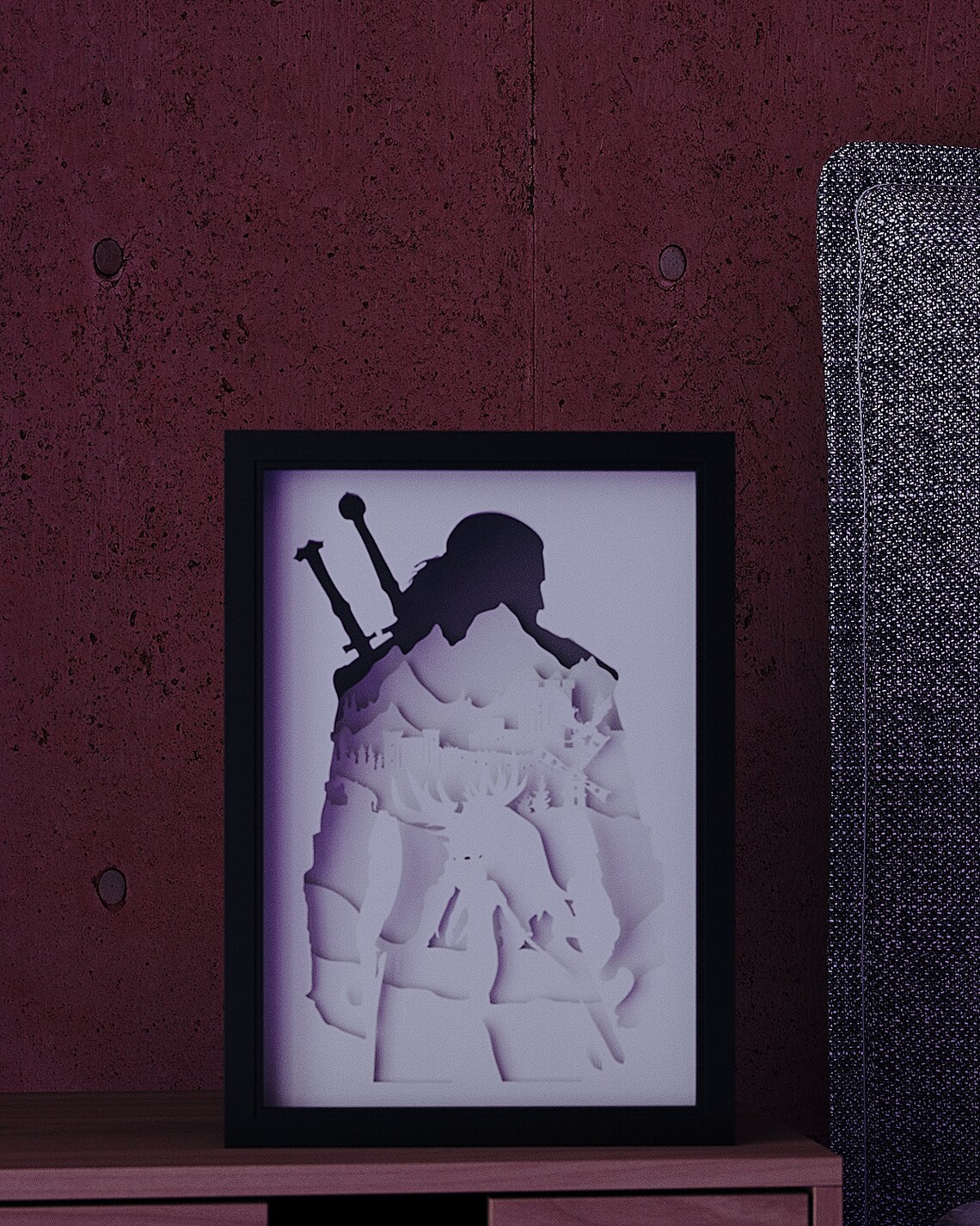 Handmade Witcher LED Light Box: Witcher World Scenes Gaming Room, Wall ...