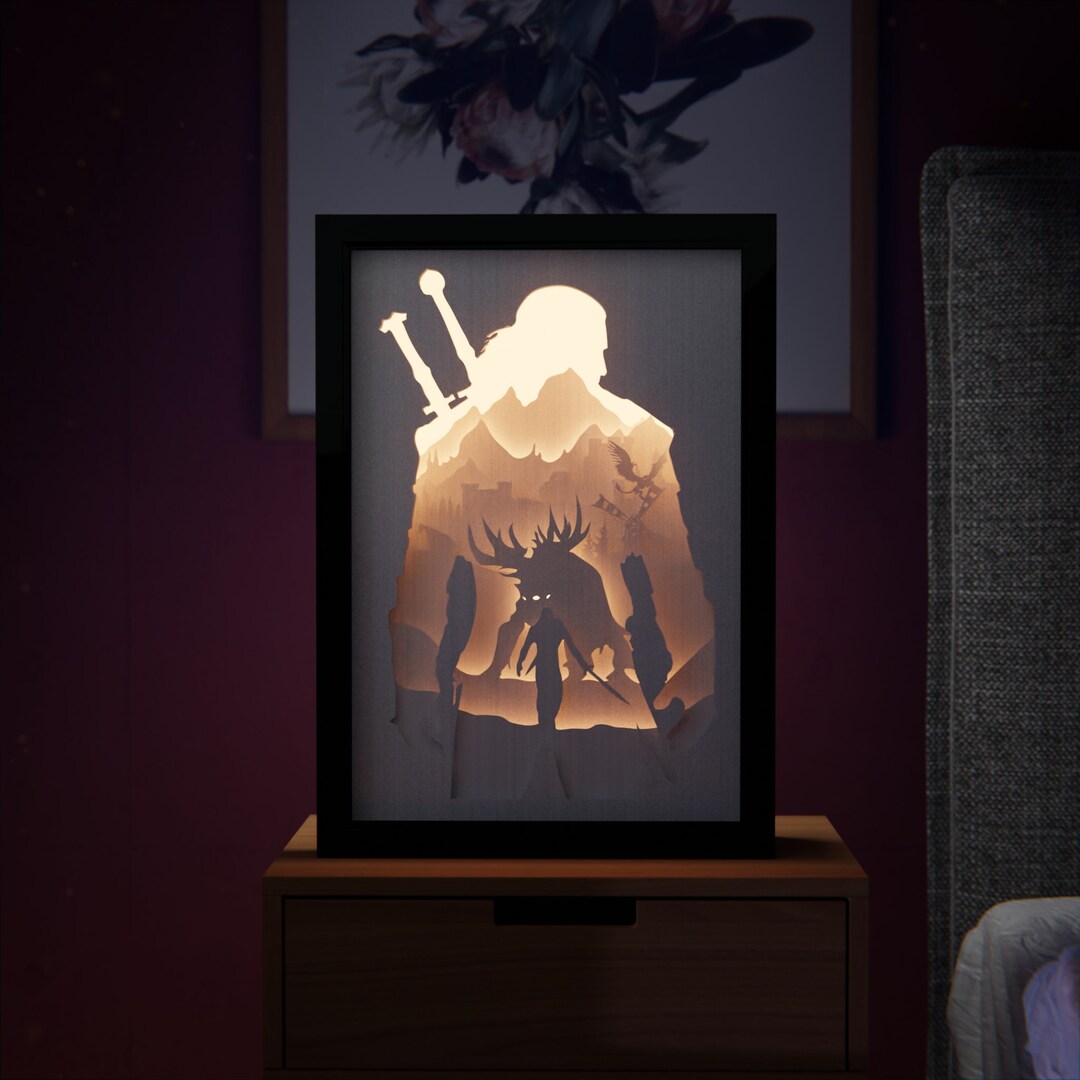 Handmade Witcher LED Light Box: Witcher World Scenes Gaming Room, Wall ...