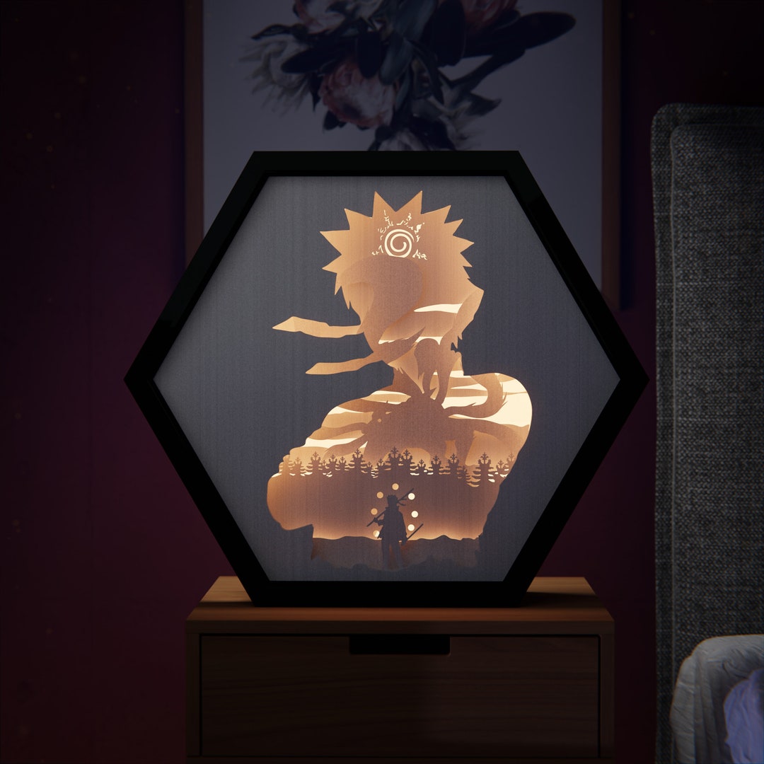 Naruto Light Box: Sasuke Uchiha Handcrafted Naruto Decor, Wall/table ...