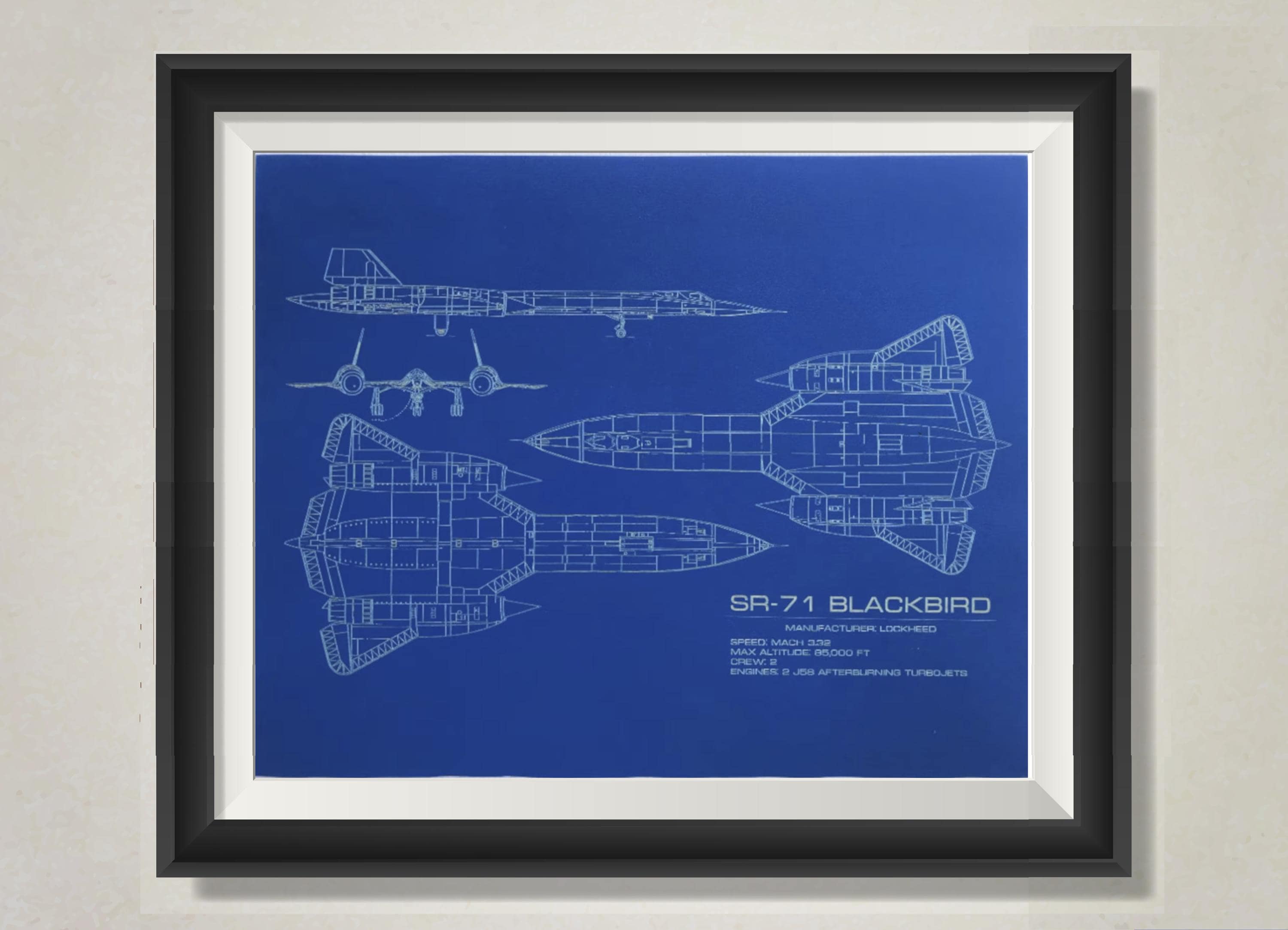 Vintage Military Airplane Decor Blueprint Patent Prints Art - Aviation ...