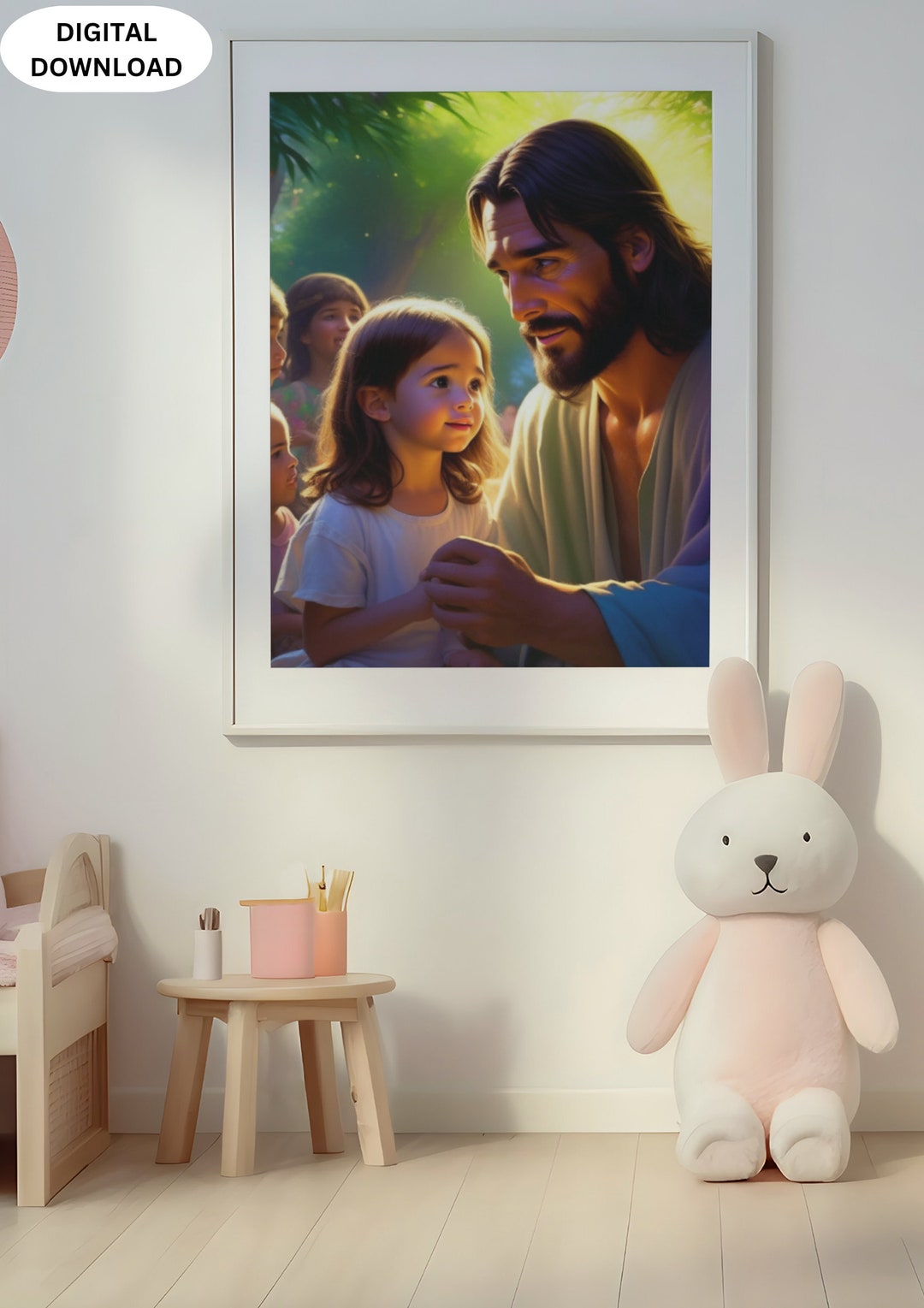 Jesus Teaching Kids Printable Christian Art|jesus Printable Portait ...
