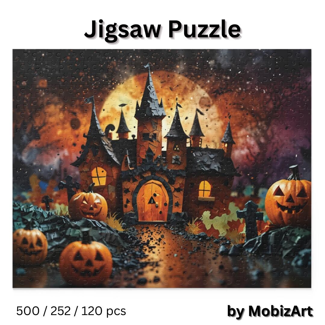 Spooky Midnight Jigsaw Puzzle: Halloween Edition 120, 252, 500-piece - Etsy