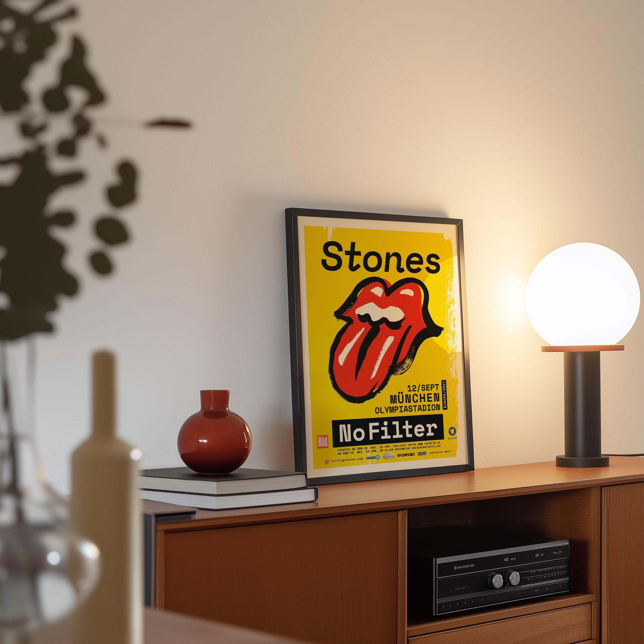 Rolling Stones Concert Poster Wall Art, Rock Music Print, Retro Live ...