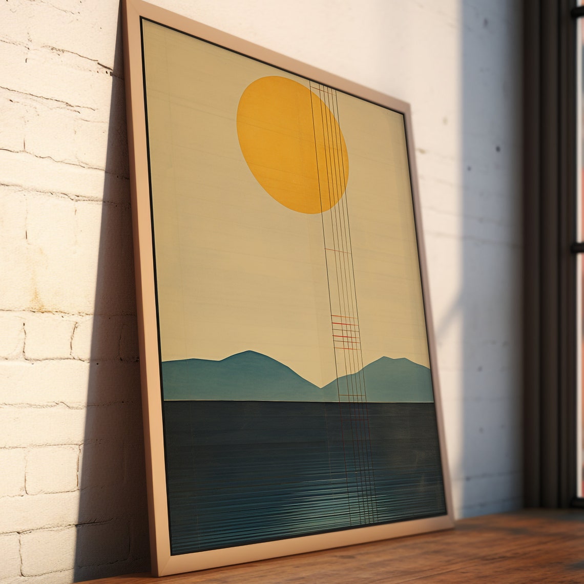 Sunrise Minimal Wall Art, Light Colors Vibrant Print, Modern Blurred ...