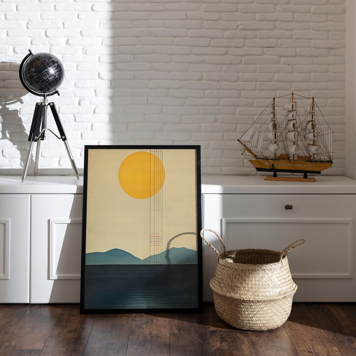 Sunrise Minimal Wall Art, Light Colors Vibrant Print, Modern Blurred ...
