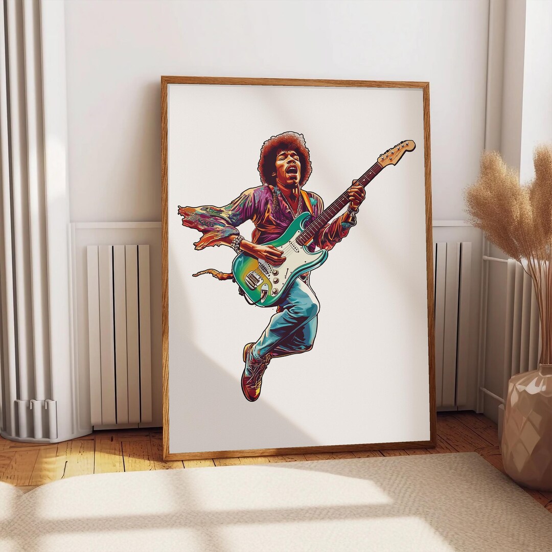 Jimi Hendrix Music Poster, Rock Music Poster, Retro Concert Poster ...
