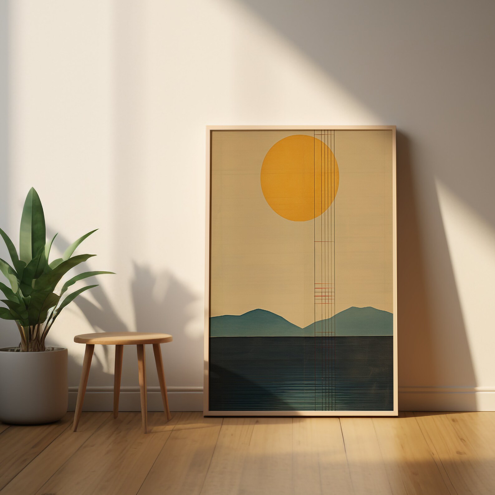 Sunrise Minimal Wall Art, Light Colors Vibrant Print, Modern Blurred ...