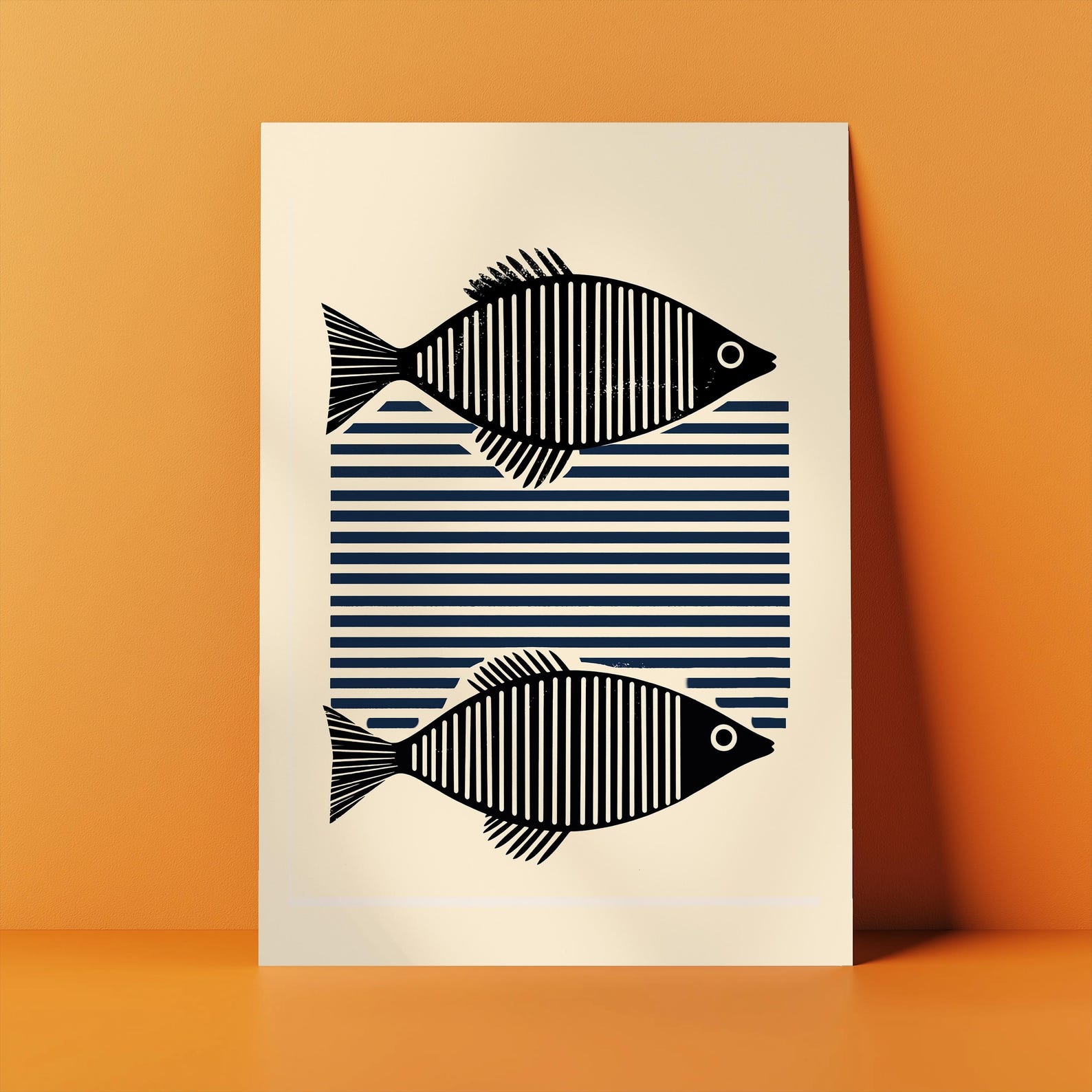 Retro Fish Wall Art Print, Sea Life Illustration Print, Vintage Food ...