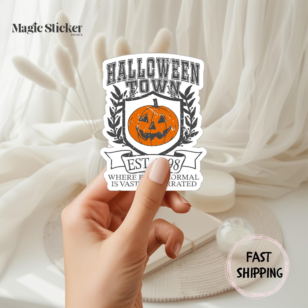 Halloween Town Sticker, Spooky Halloween, Cute Halloween, Spooky ...
