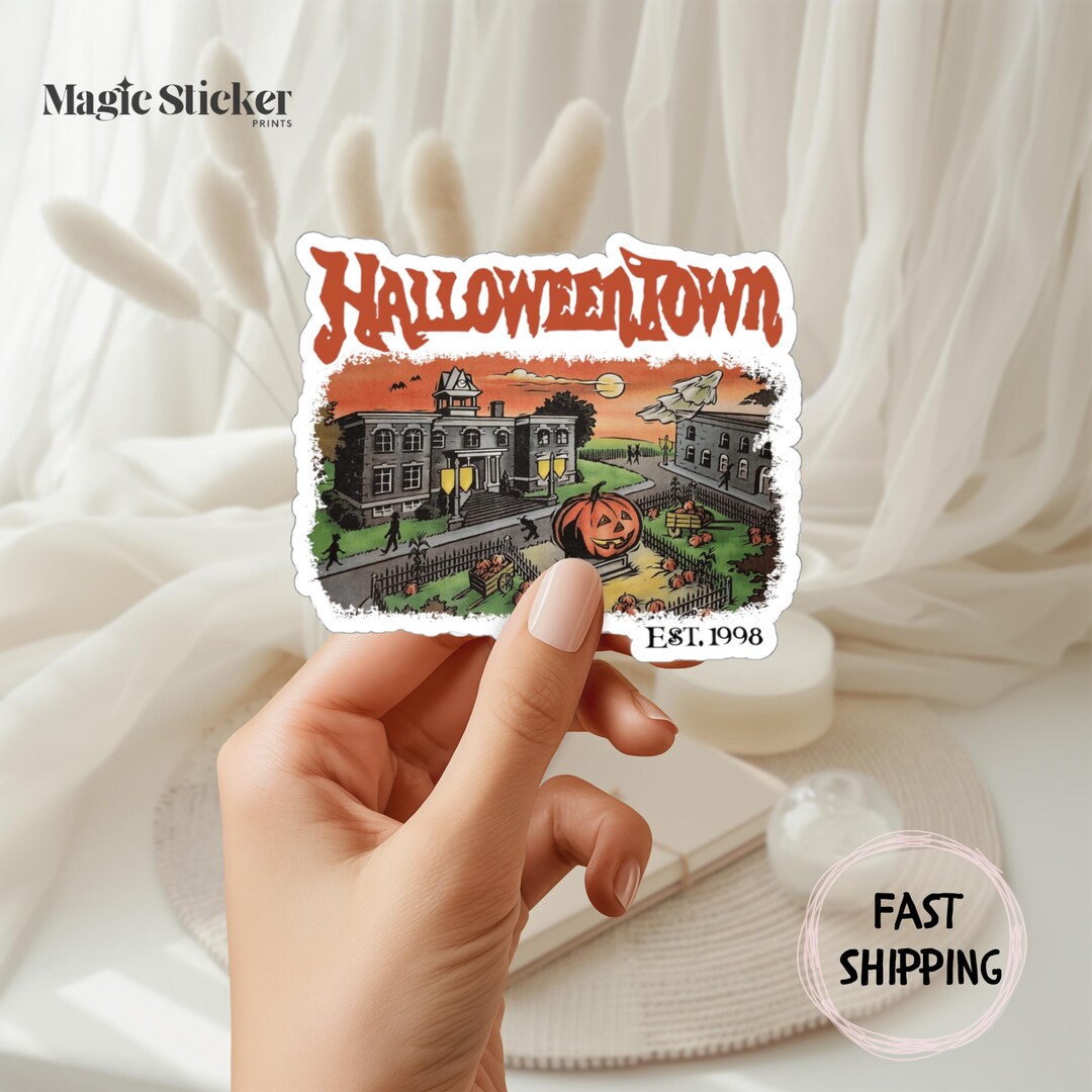 Halloween Town Sticker, Spooky Halloween, Cute Halloween, Spooky ...
