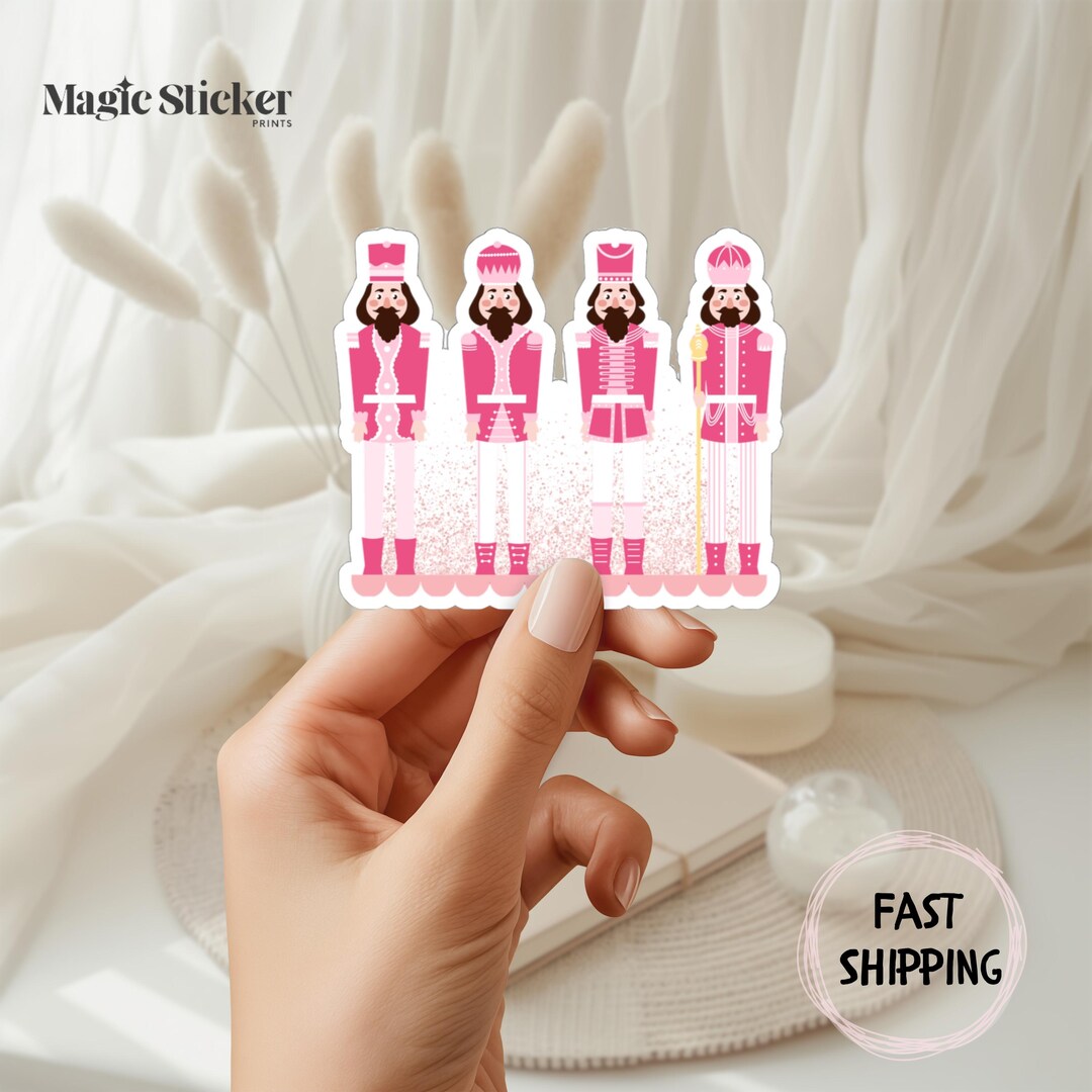 Pink Christmas Nutcracker Stickers, Holiday, Traditional Nutcracker ...