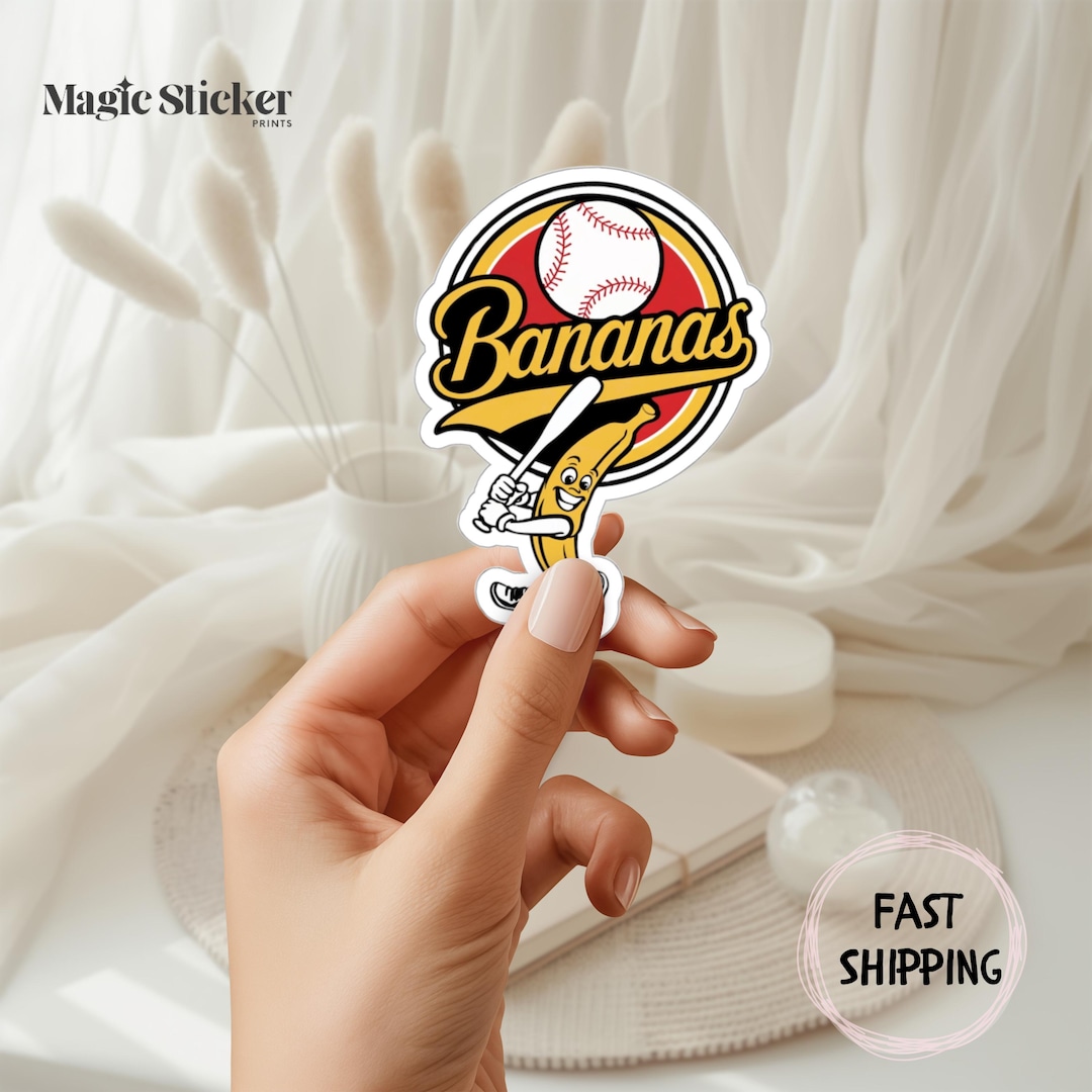 Let's Go Bananas Stickers, Baseball Sticker, Sports Team Mascot, Funny ...
