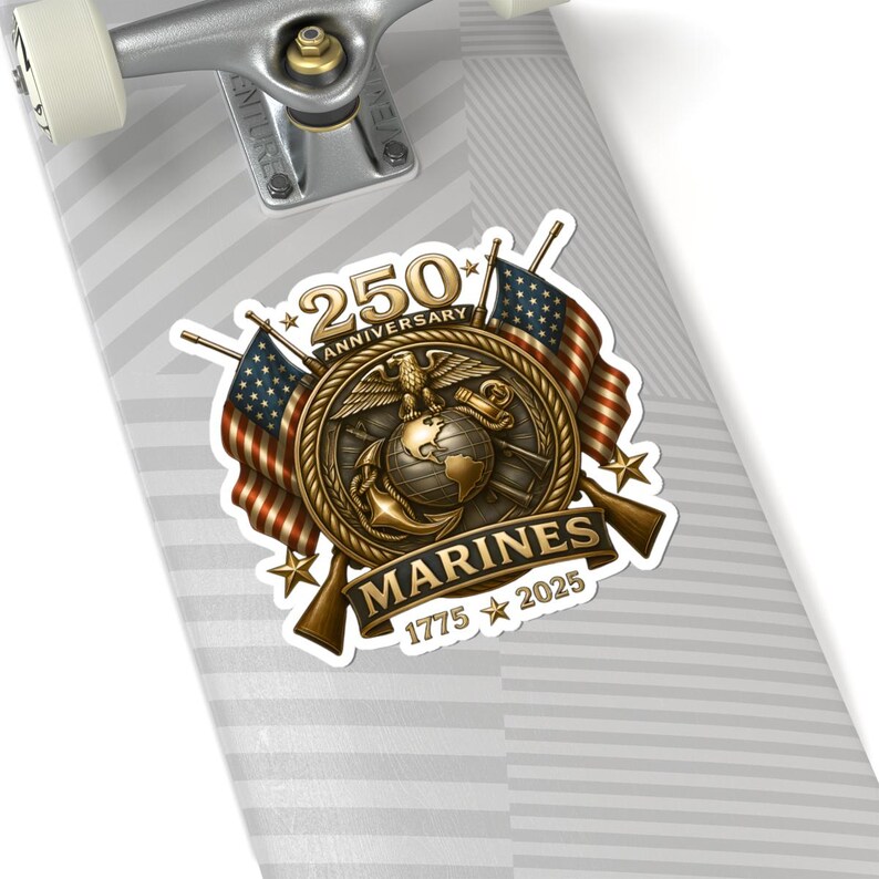 USMC 250th Anniversary Sticker, Marines Emblem Decal, Patriotic ...