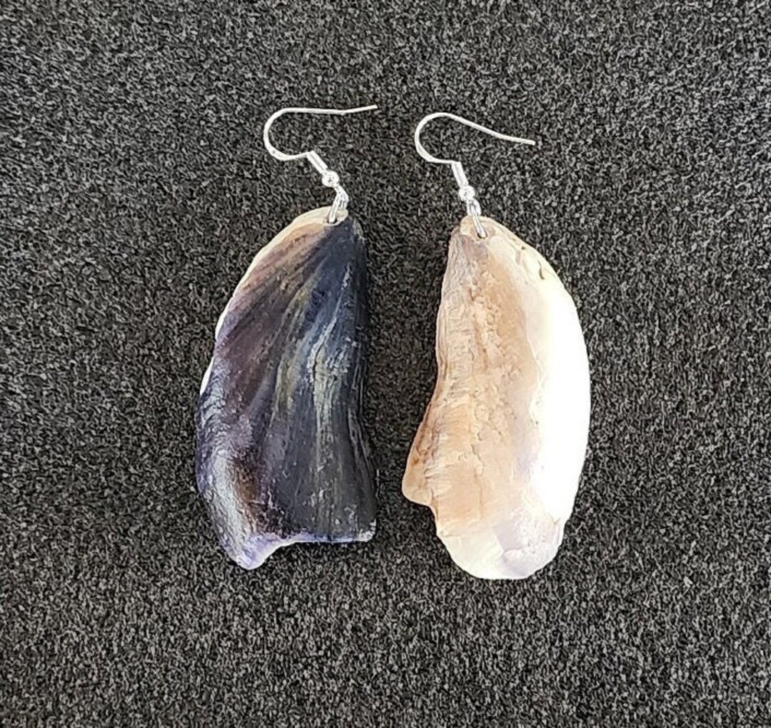 Maine Coast Muscle Seashell Fragment French Cut/shepherd Hook - Etsy