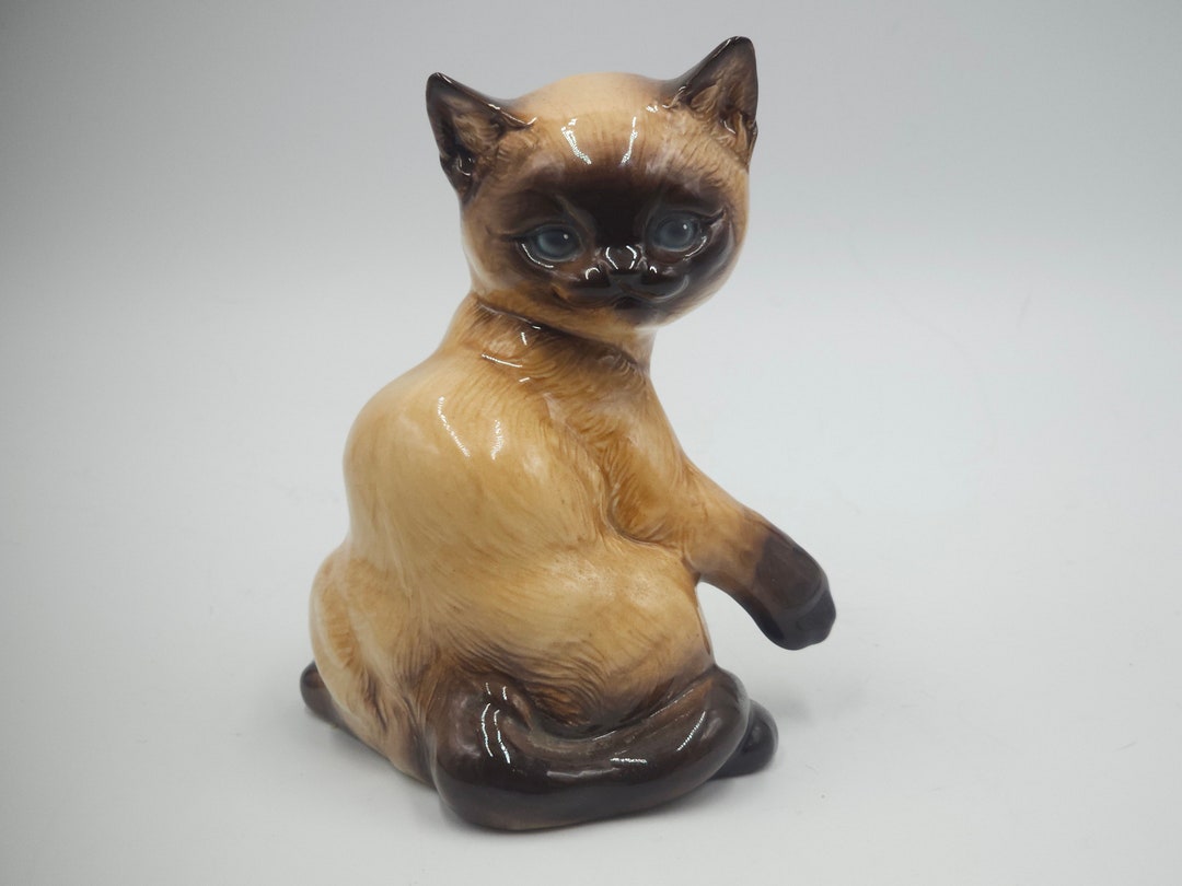 Vintage Goebel Siamese Cat. 1970's, W Germany, Hand Painted, Incised ...