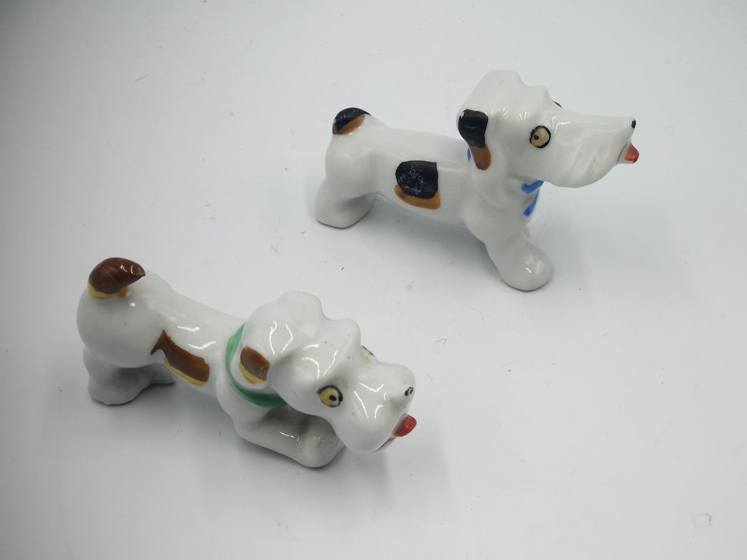 Vintage Occupied Japan Porcelain Dog Figurines: Hand-painted ...