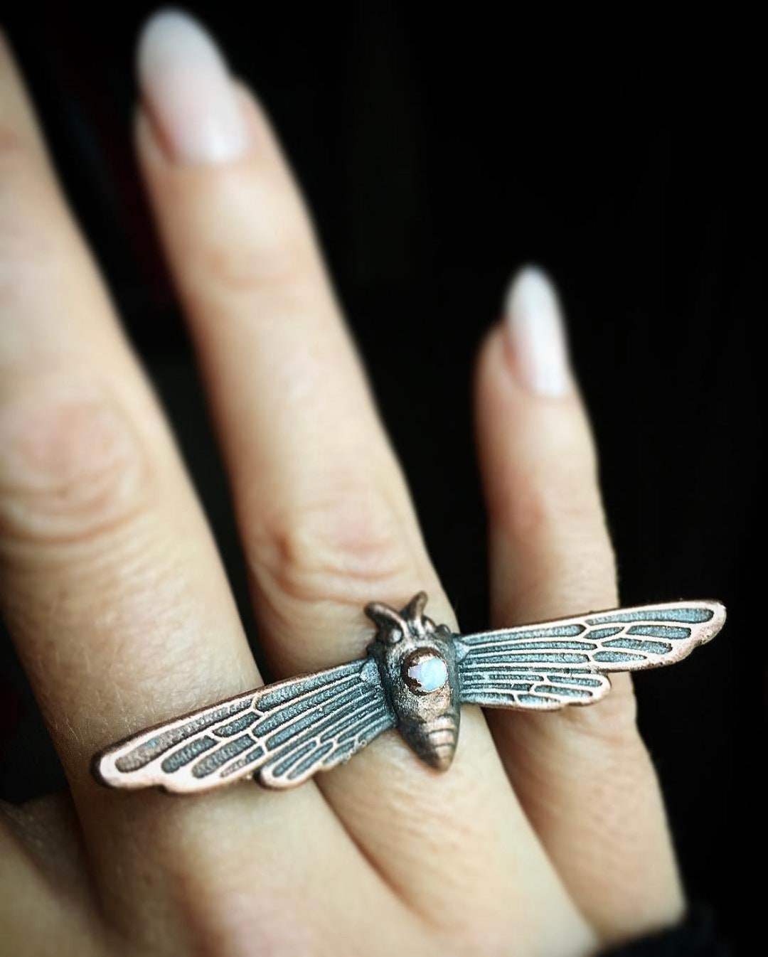 Opal Long-winged Moth Ring - Size 5 12 - Etsy