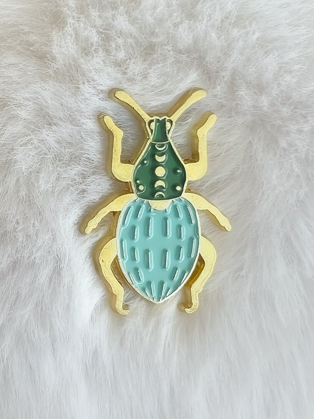 Blue Weevil Enamel Pin: Moon Phase Insect Brooch - Etsy