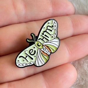 She/her Pronouns Moth Enamel Pin, Pronoun Lapel, Lanyard Pin, Purse ...