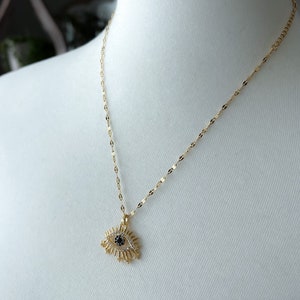 Evil Eye Crystal Necklace Mystical Eye Pendant Layered Necklace Blue ...