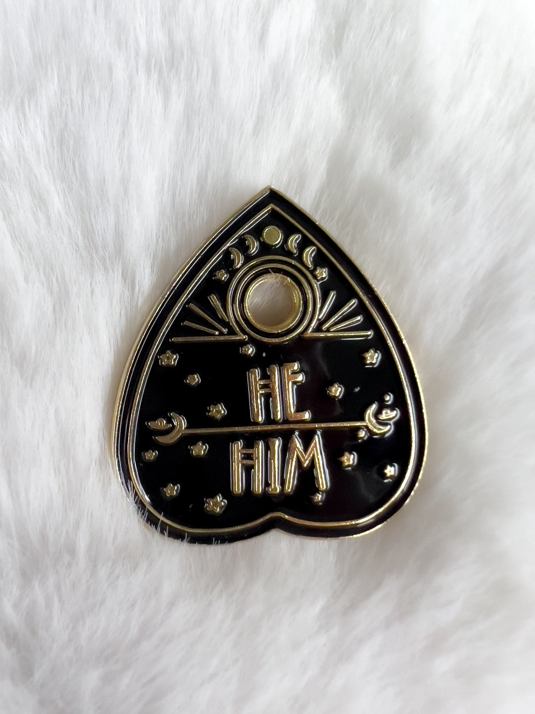 He/him Pronouns Gothic Planchette Enamel Pin: LGBTQ Accessory - Etsy