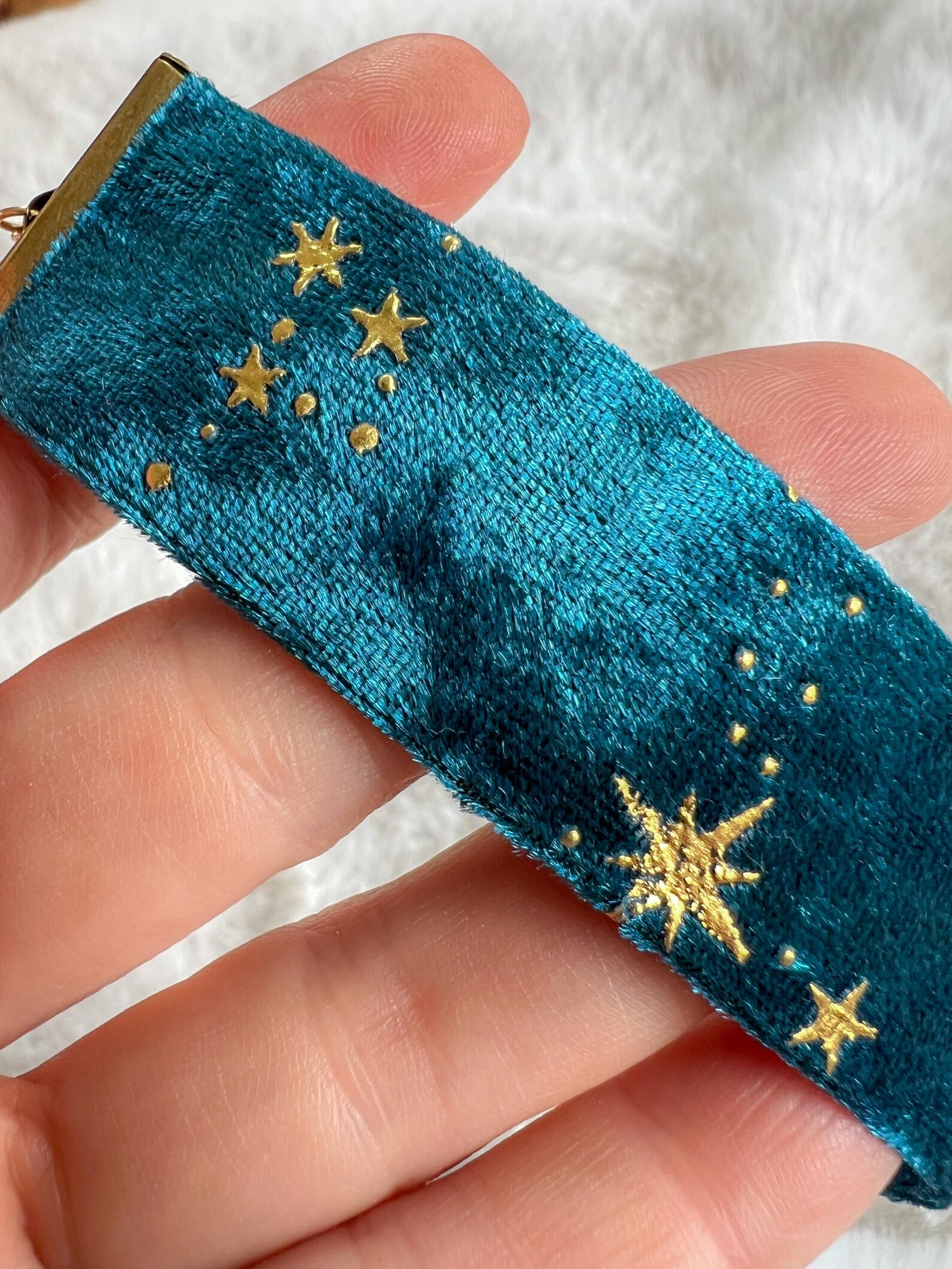 I Love Books Velvet Bookmark, Sensory Bookmark, Golden Charm, Book ...
