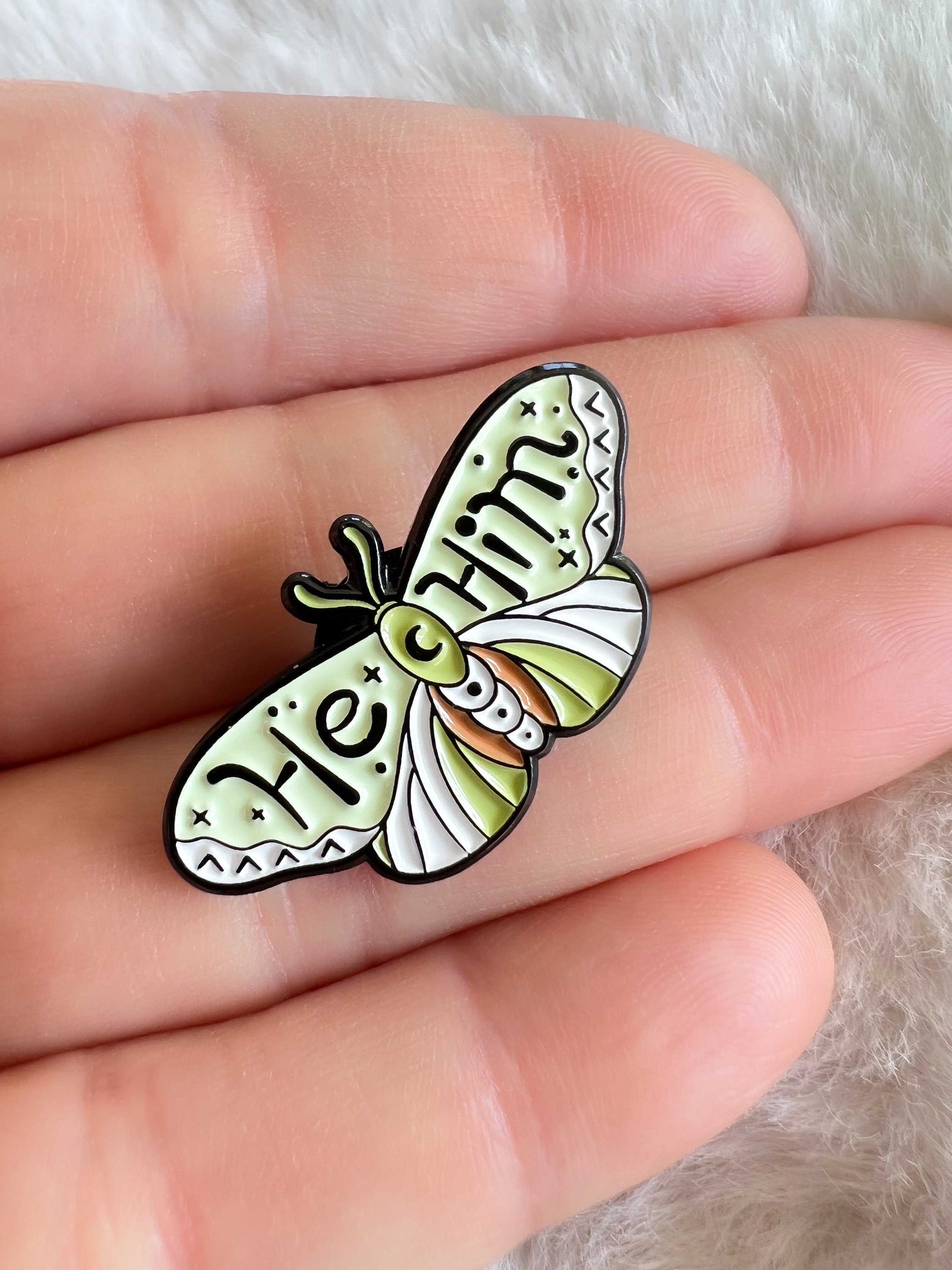 They/them Pronouns Moth Enamel Pin, Pronoun Lapel, Lanyard Pin, Purse ...