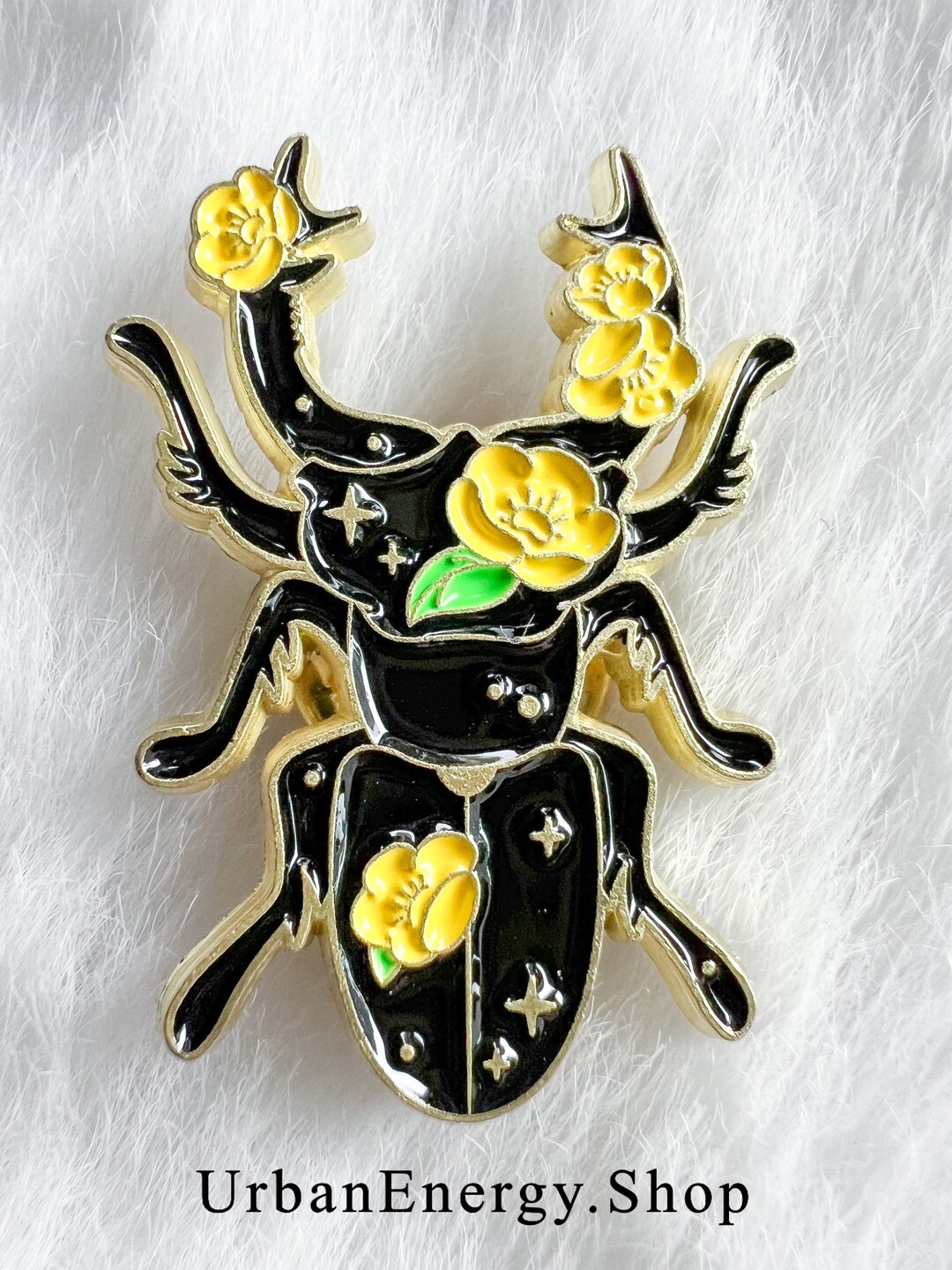 Stag Beetle Floral Pin | Insect | Bug Brooch | Lepidoptera ...