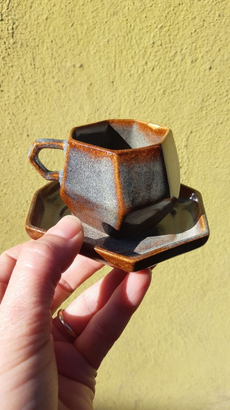Cubiform Mug SET, Aesthetic Mug, Espresso Cup Set, Stoneware Mug Set ...