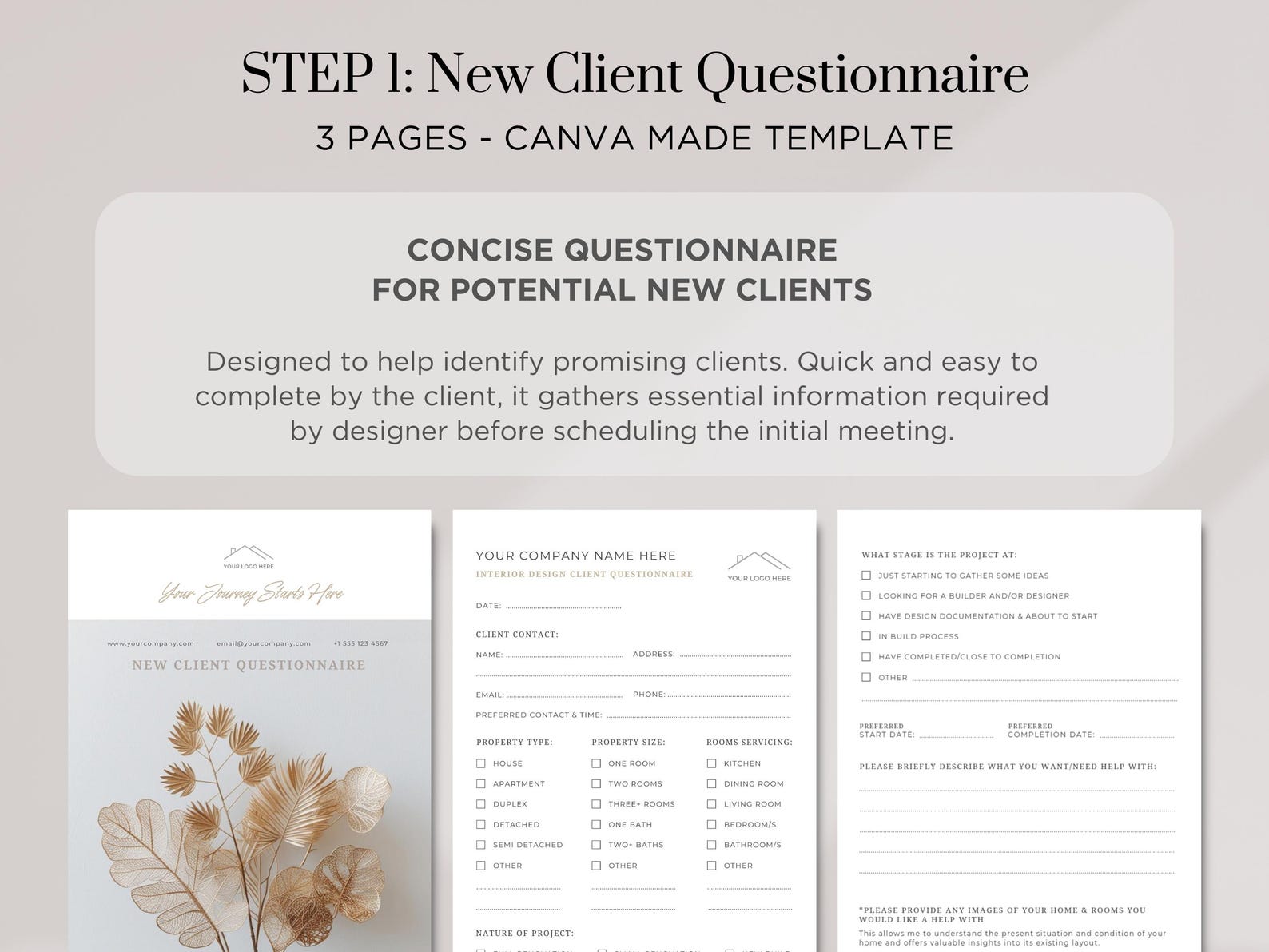 Interior Design Client Questionnaire Interior Design Questionnaire ...