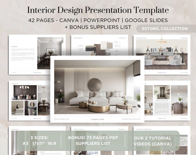Interior Design Template | Client Presentation Template | Interior ...