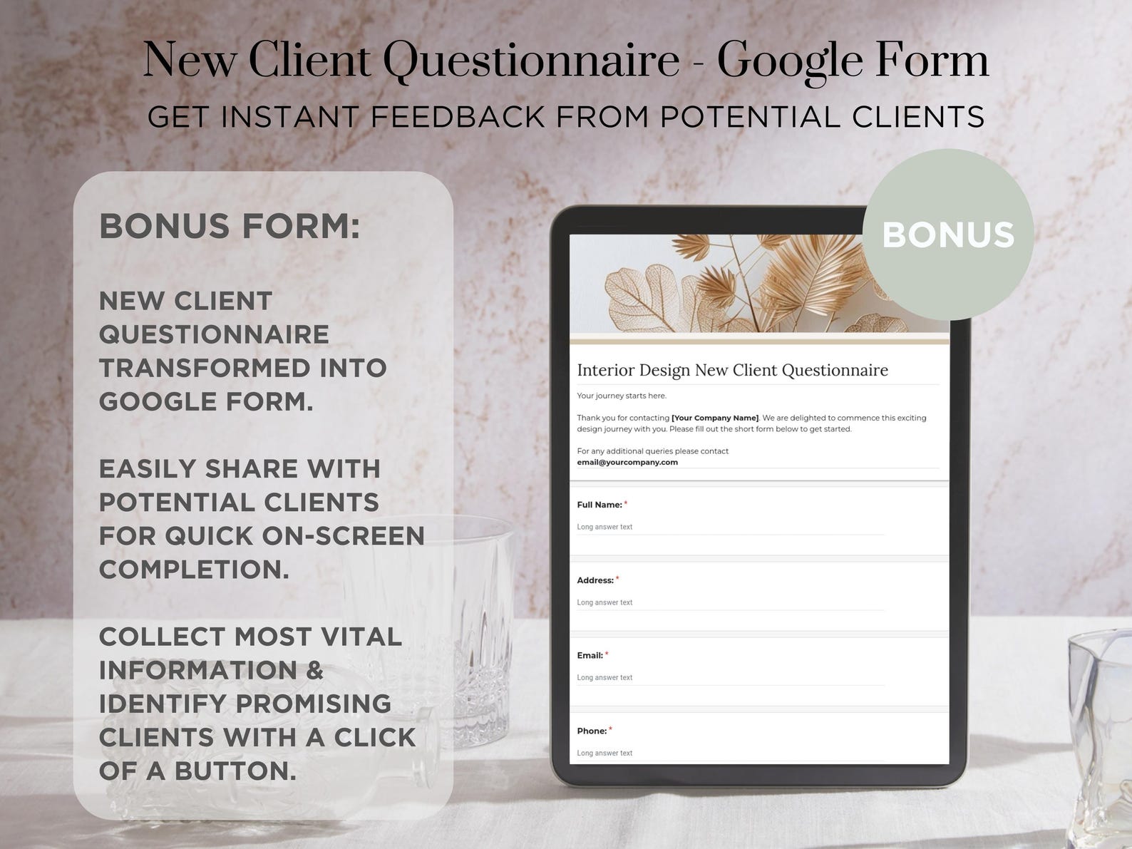 Interior Design Client Questionnaire Interior Design Questionnaire ...