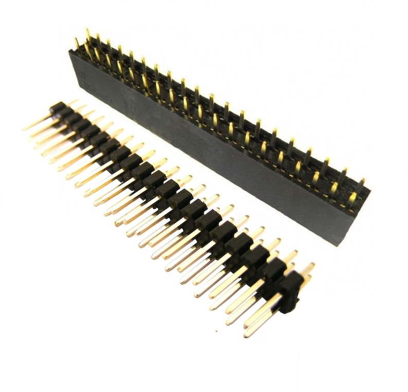 40 Pin GPIO 2x20 Female Header 40w 2x20 Male Pins & 2x2 Male for ...