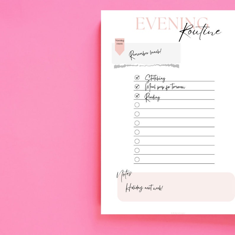 Morning & Evening Routine Checklists - Etsy