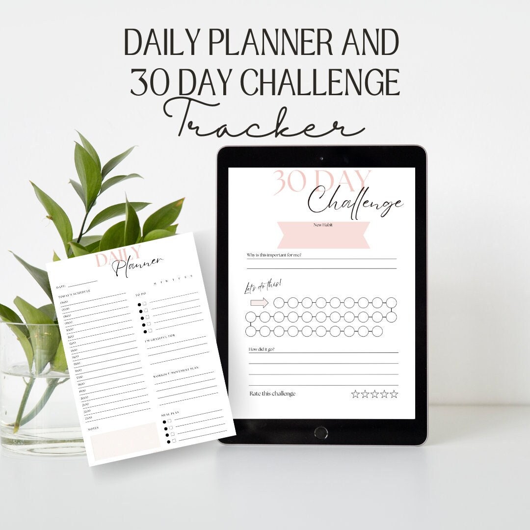 30 Day Habit Challenge and Daily Planner Printable - Etsy