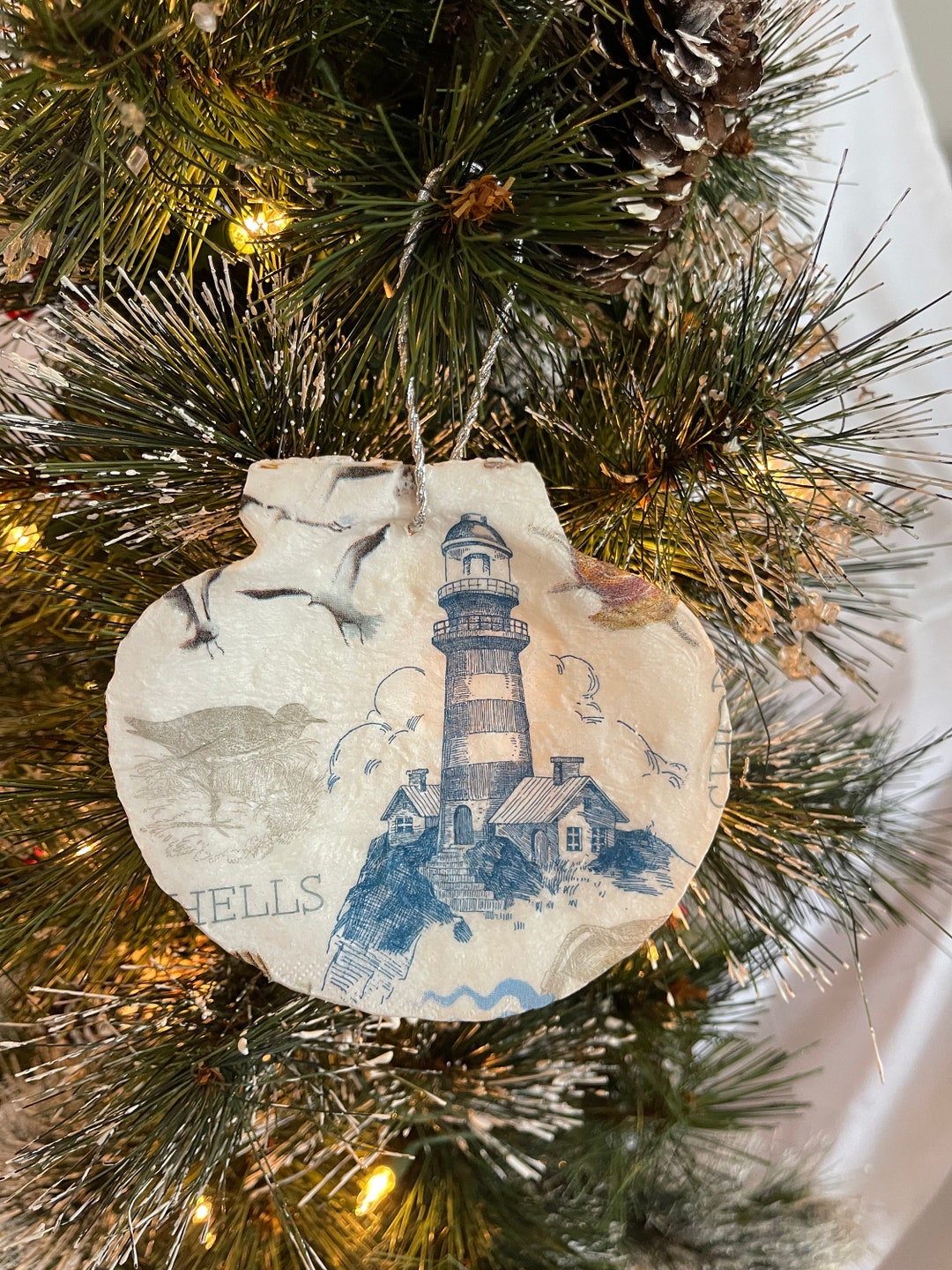 Beautiful Decoupage Scallop Shell Ornament - Etsy