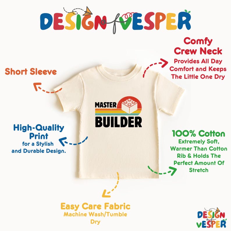 Master Builder Kids Shirt, Building Blocks Toddler Shirt, Birthday Gift ...