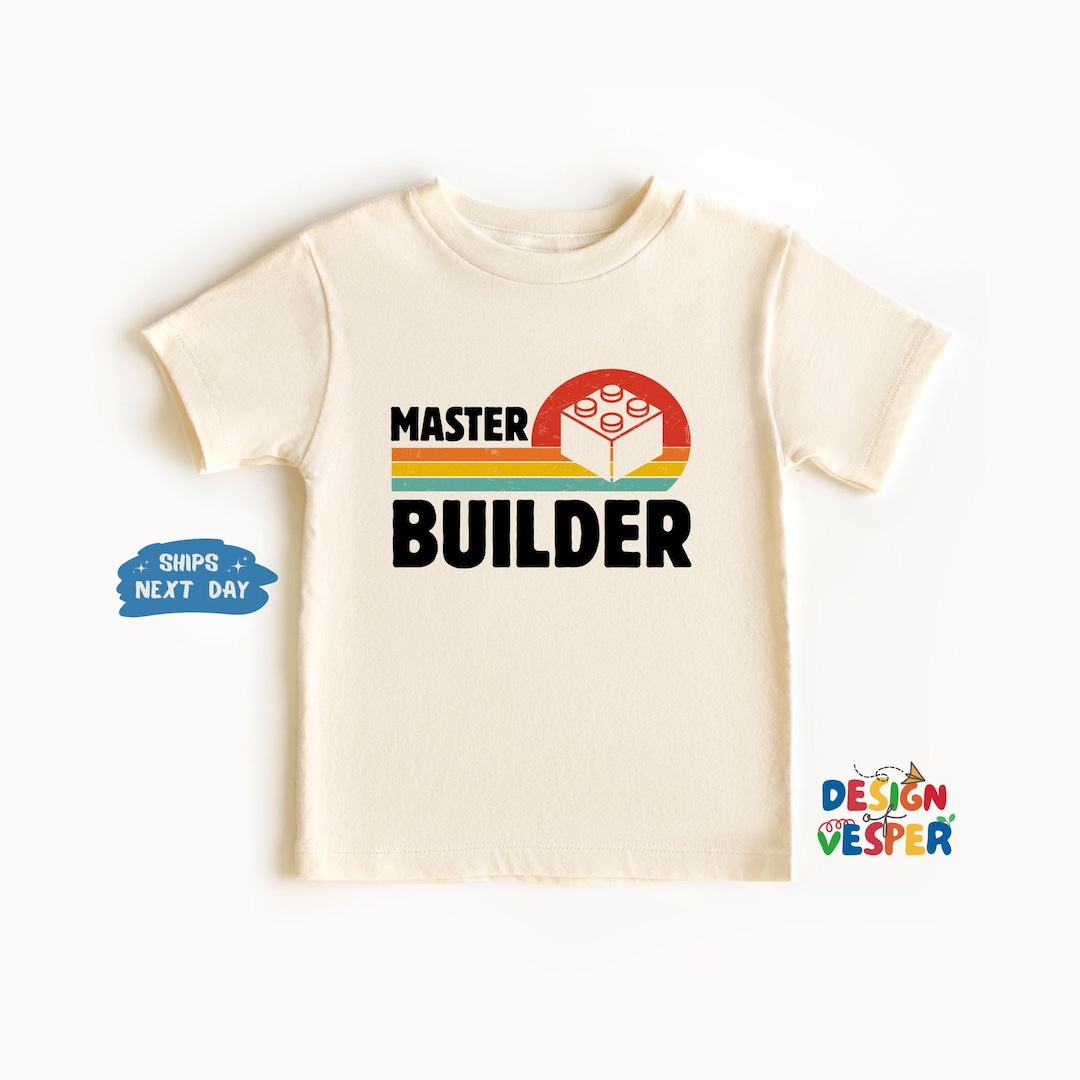 Master Builder Kids Shirt, Building Blocks Toddler Shirt, Birthday Gift ...