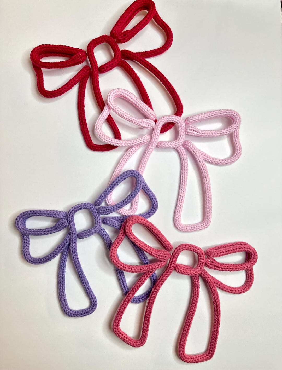 Bow| Knitted Wire Bow| Girls Gift| Wall Art| Girls Room Decor| Bow ...