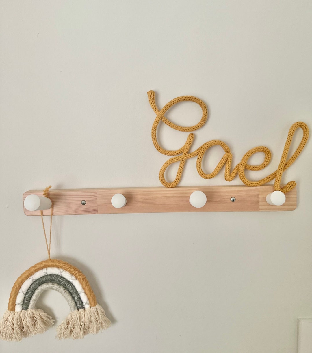 Custom Wire Name Sign | Knitted Word Decor | Personalized Wall Art ...