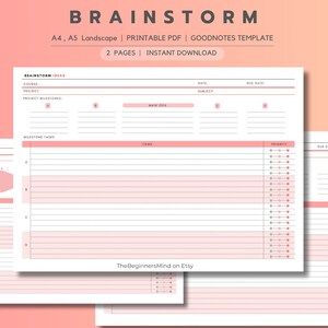 Brainstorm Template, Milestone Task, Checklist, Idea Template, Task ...