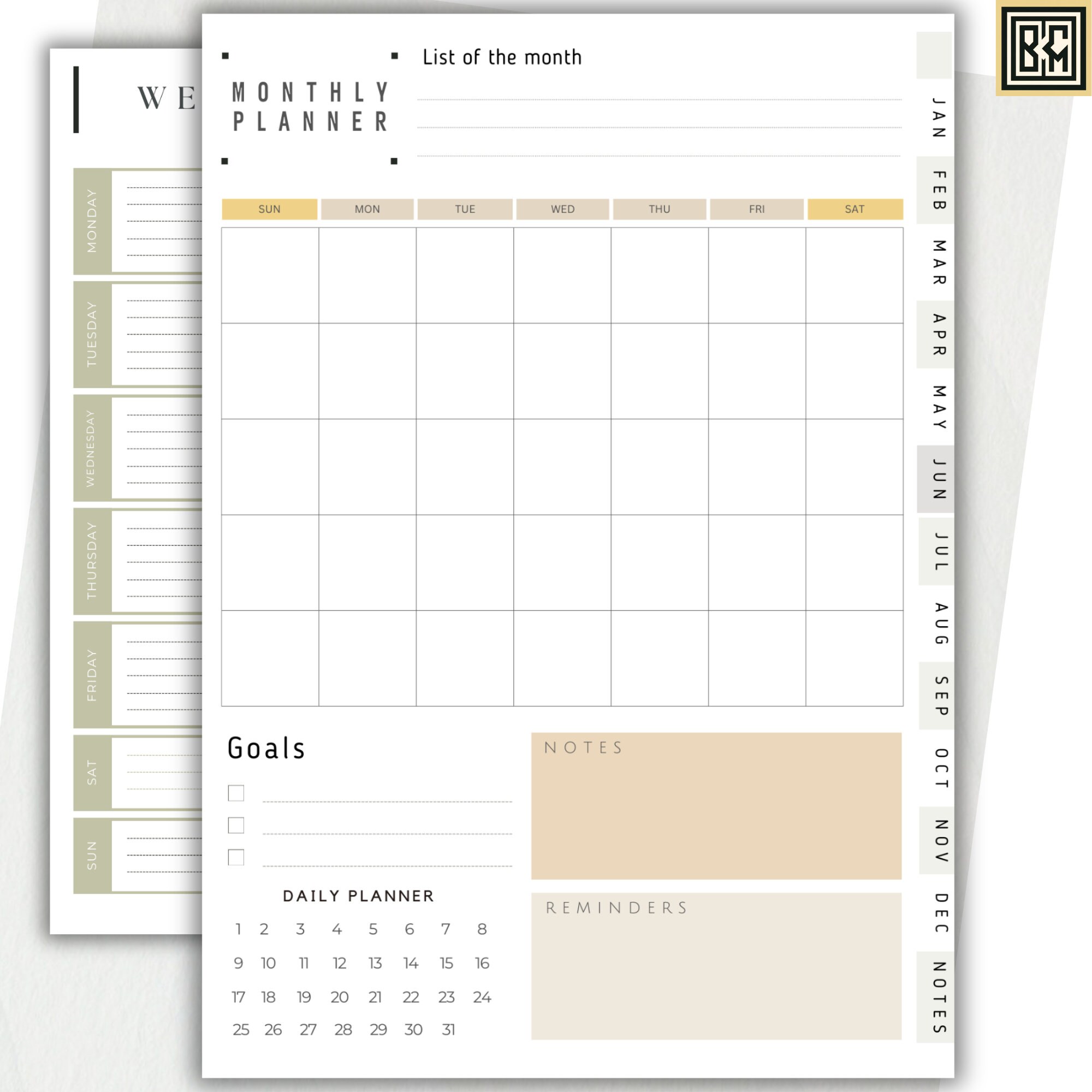 Editable PLR Digital Planner Bundle - Resell Rights, Calendar, Yearly ...